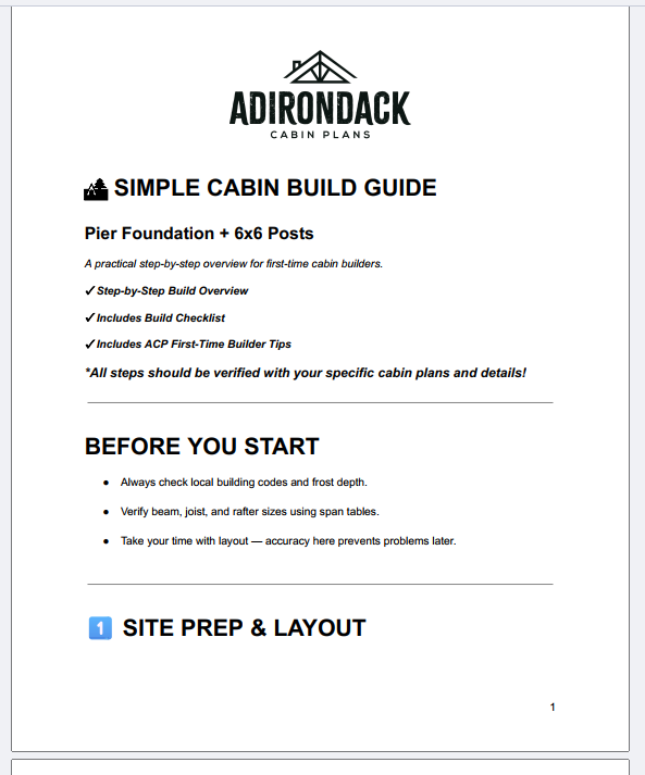 The ADK "Loon" Cabin-18'x24' Plans – Adirondack Cabin Plans