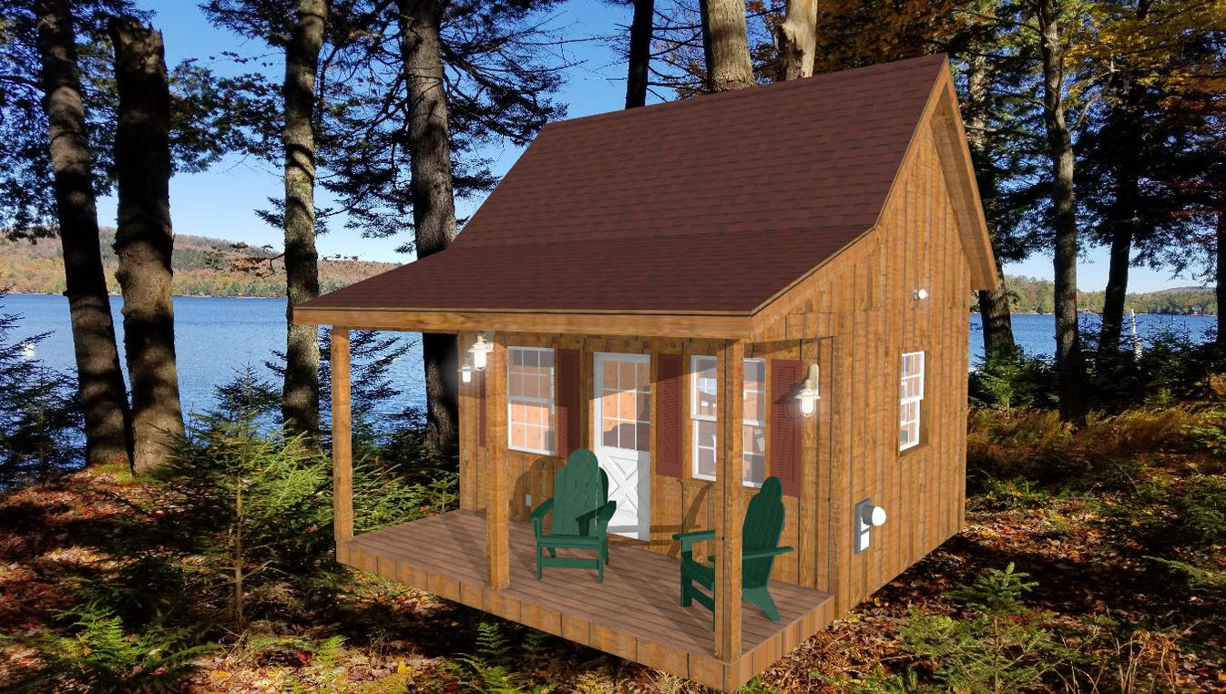 The ADK "Alpine" Solo Cabin-12'x16' Plans – Adirondack Cabin Plans
